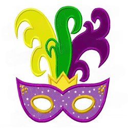 Mardi Gras Mask Applique Embroidery Design | EmbroideryDesigns.com
