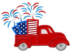 Firecracker Truck Applique Embroidery Design | EmbroideryDesigns.com