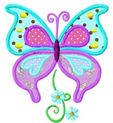 Spring Applique Butterfly Embroidery Design | EmbroideryDesigns.com