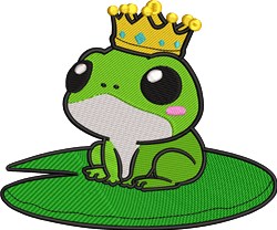 Frog Prince Embroidery Design | EmbroideryDesigns.com