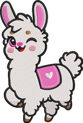 Winking Llama Embroidery Design | EmbroideryDesigns.com