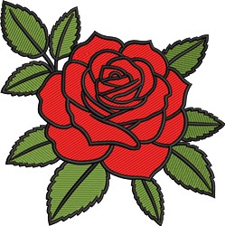 Red Rose Embroidery Design | EmbroideryDesigns.com