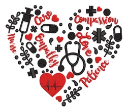 Nurse Heart Embroidery Design | EmbroideryDesigns.com
