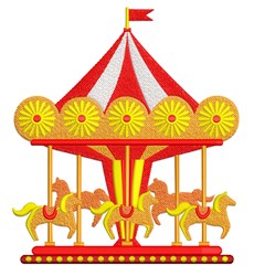 Carousel Embroidery Design | EmbroideryDesigns.com