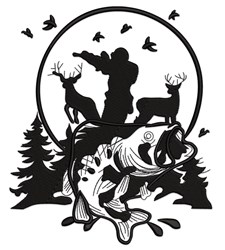 Hunting And Fishing Embroidery Design | EmbroideryDesigns.com