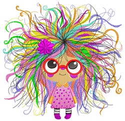 Frazzled Hair Embroidery Design | EmbroideryDesigns.com