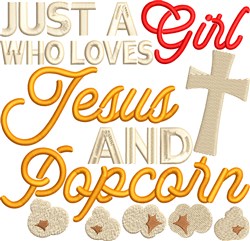 Jesus & Popcorn Embroidery Design | EmbroideryDesigns.com