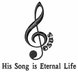 Jesus Musical Note Embroidery Design | EmbroideryDesigns.com