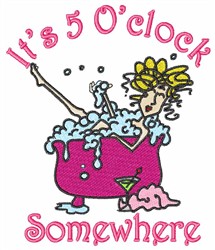 Its 5 OClock Embroidery Design | EmbroideryDesigns.com