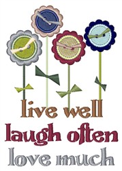 Live Well Embroidery Design | EmbroideryDesigns.com
