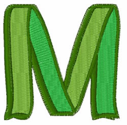 Ribbon M Embroidery Design | EmbroideryDesigns.com