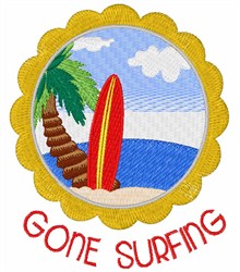 Gone Surfing Embroidery Design | EmbroideryDesigns.com