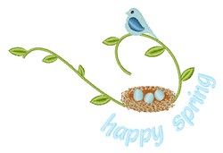 Happy Spring Embroidery Design | EmbroideryDesigns.com