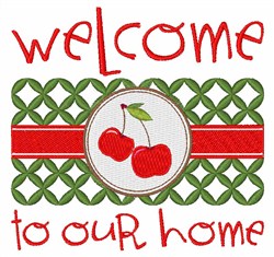 Welcome Cherries Border Embroidery Design | EmbroideryDesigns.com