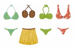 Bathing Suits Embroidery Design | EmbroideryDesigns.com