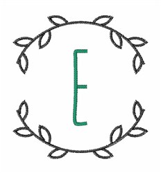 Leaf Font E Embroidery Design | EmbroideryDesigns.com