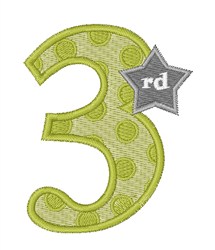 Third 3rd Embroidery Design | EmbroideryDesigns.com