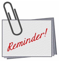 Paper Clip Reminder Embroidery Design | EmbroideryDesigns.com