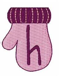 Mitten Font h Embroidery Design | EmbroideryDesigns.com