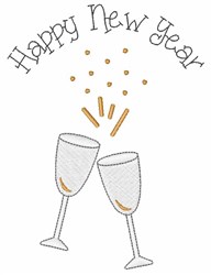 Happy New Year Embroidery Design | EmbroideryDesigns.com