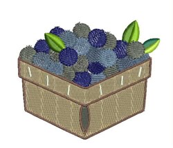 Pint of Blueberries Embroidery Design | EmbroideryDesigns.com