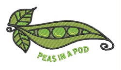 Peas In A Pod Embroidery Design | EmbroideryDesigns.com