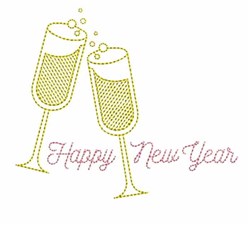 Happy New Year Embroidery Design | EmbroideryDesigns.com