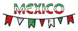Mexican Party Flags Embroidery Design | EmbroideryDesigns.com