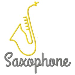 Saxophone Embroidery Design | EmbroideryDesigns.com