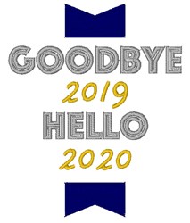 Goodbye 2019 Embroidery Design | EmbroideryDesigns.com