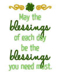 Each Days Blessings Embroidery Design | EmbroideryDesigns.com