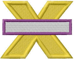 Free X 4 text Embroidery Design | EmbroideryDesigns.com