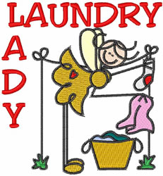 Laundry Lady Embroidery Design | EmbroideryDesigns.com