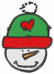 Snowman In Cap Embroidery Design | EmbroideryDesigns.com