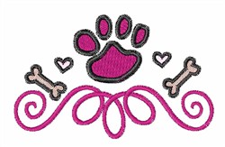 Dog Paw Swirl Embroidery Design | EmbroideryDesigns.com