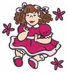 Brunette Dolly Embroidery Design | EmbroideryDesigns.com