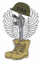Fallen Soldier Angel Embroidery Design | EmbroideryDesigns.com