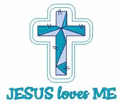 Jesus Loves Me Embroidery Design | EmbroideryDesigns.com