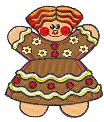 Gingerbread Diva Embroidery Design | EmbroideryDesigns.com