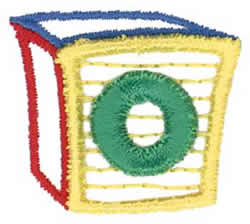 3D Letter Block o Embroidery Design | EmbroideryDesigns.com