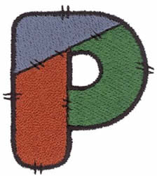 Patchwork P Embroidery Design | EmbroideryDesigns.com