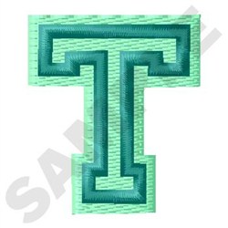 Jersey Letter T Embroidery Design | EmbroideryDesigns.com