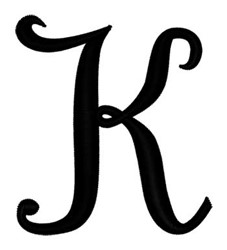 Script Letter K Embroidery Design | EmbroideryDesigns.com