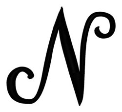 Script Letter N Embroidery Design | EmbroideryDesigns.com