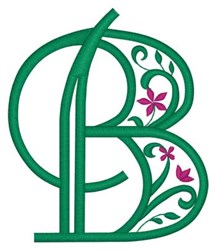 Floral Letter B Embroidery Design | EmbroideryDesigns.com