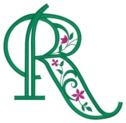 Floral Letter R Embroidery Design | EmbroideryDesigns.com
