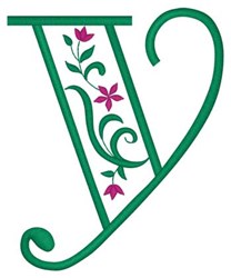 Floral Letter Y Embroidery Design | EmbroideryDesigns.com