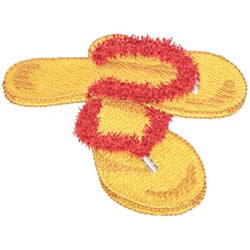 Fuzzy Flip Flops Embroidery Design | EmbroideryDesigns.com