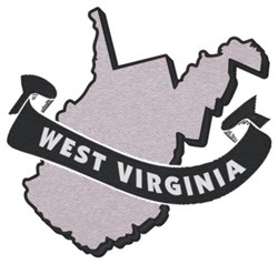 West Virginia Ribbon Embroidery Design | EmbroideryDesigns.com