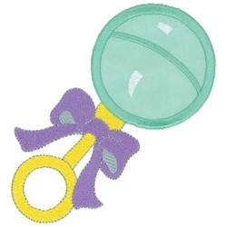 Baby Rattle Applique Embroidery Design | EmbroideryDesigns.com